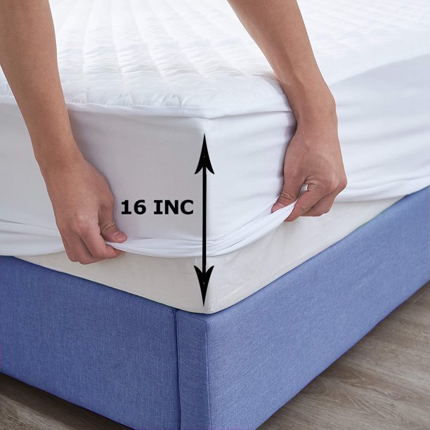 QUILTED MATTRESS PROTECTOR & TOPPER COVER MATRRESS EXTRA DEEP FITTED ...
