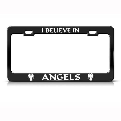 Metal License Plate Frame I Believe in Angels Angel Car Accessories ...