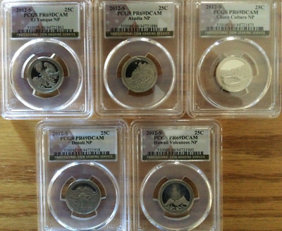 Lot of 5 2012 S Proof Washington ATB Quarters All PCGS PR69DCAM FREE ...