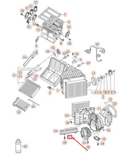 Volkswagen Touareg 7P MK2 Cabin Air Filter Element Cover 7P1820955 OEM ...