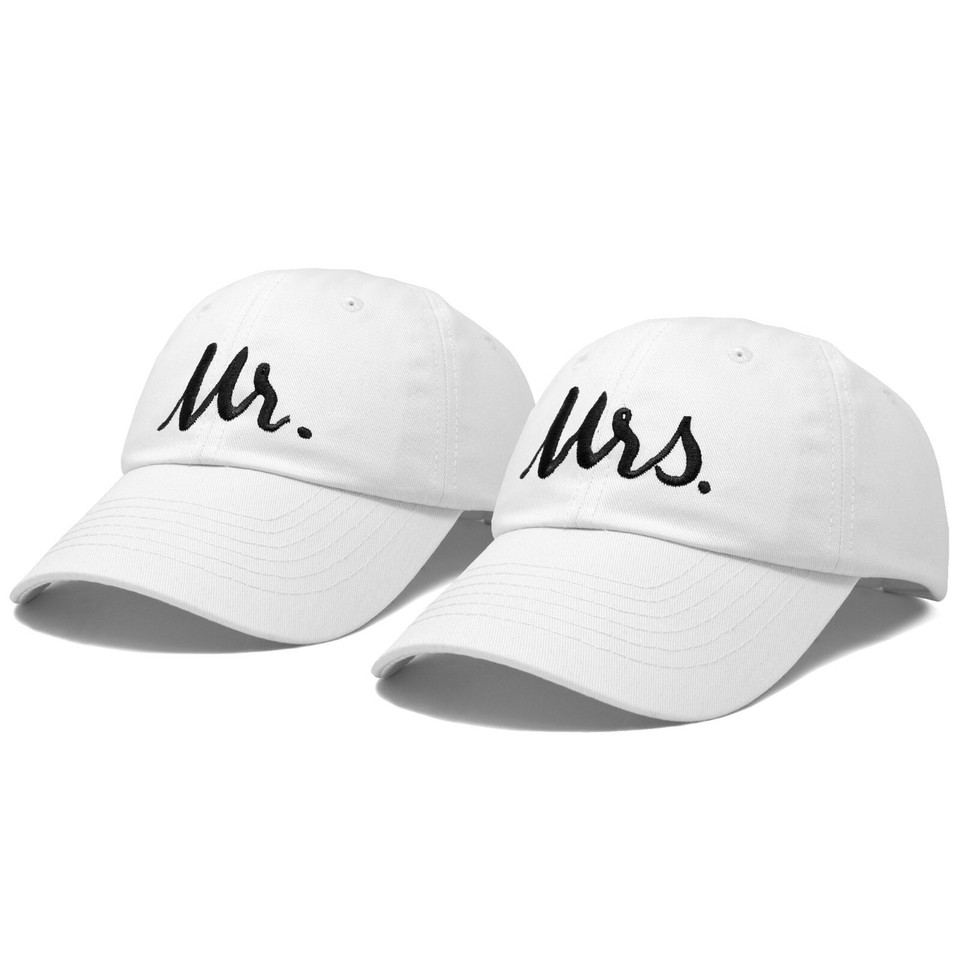 DALIX Mr. and Mrs. Baseball Cap Bride Groom Matching Hats Couples Set ...