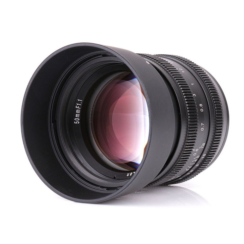 KamLan 50mm F1.1 APS-C Manual Focus Lens for E/X/EOS-M M4/3 Mirrorless ...