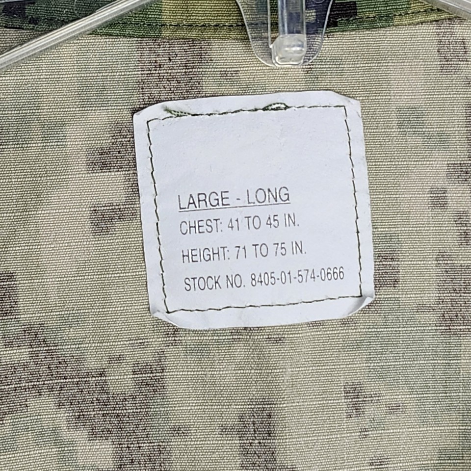 US Navy Working Uniform NWU Type III AOR2 Woodland Blouse LARGE LONG ...