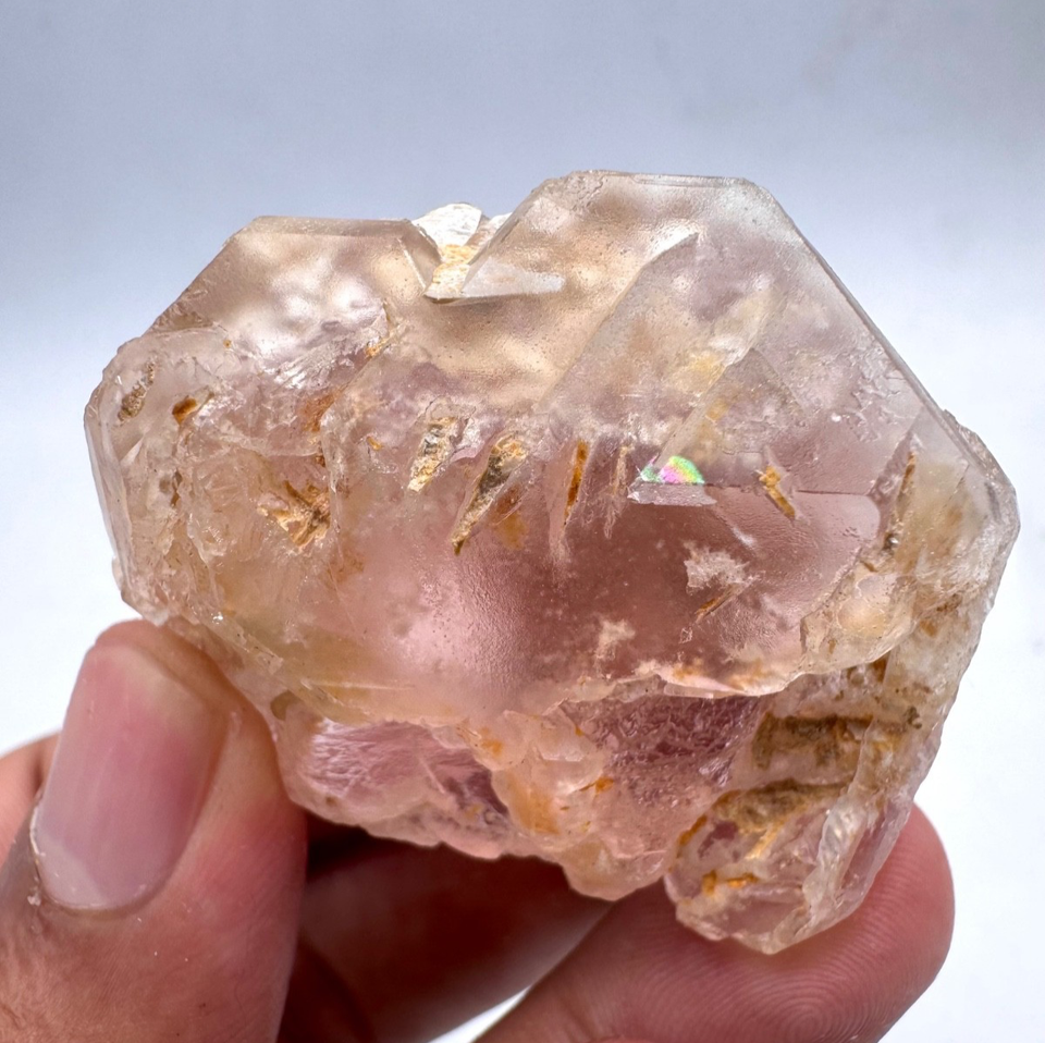 Natural Rare Pink Fluorite Crystal With Muscovite Specimen 398 Carats ...