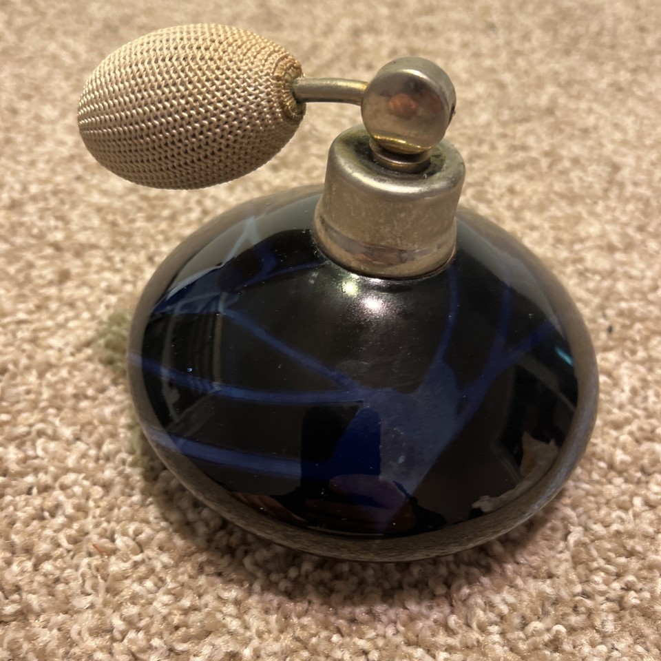 Lundberg Studios Perfume Atomizer 1986 Blue Glass | eBay