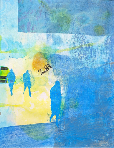 Abstract Streetscape. Original Mixed Media Collage & Painting on Paper ...