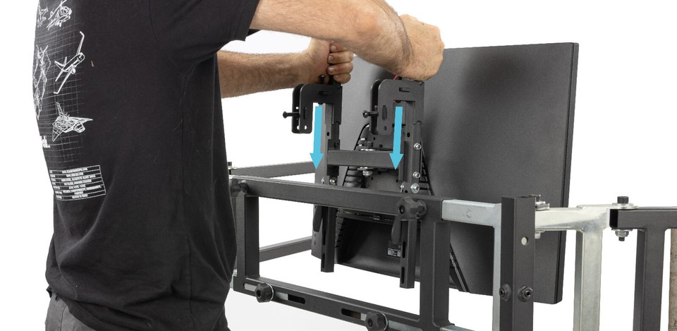 SImFab Triple Monitor Stand for Sim Racing and Flight Simulation, 24 ...