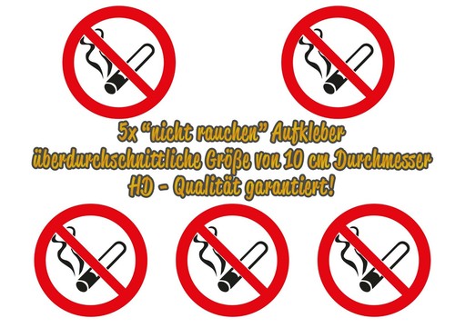 10 cm 3 Stück Rauchen verboten Aufkleber Nichtraucher Rauchverbot Badge ...