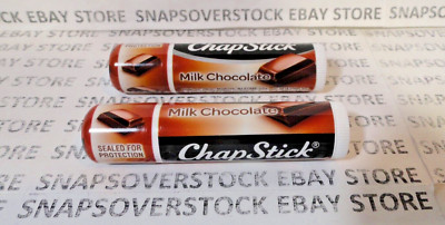 2-PACK CHAPSTICK MILK CHOCOLATE NEW 0.15 OZ. SEALED TUBES WITH FREE ...