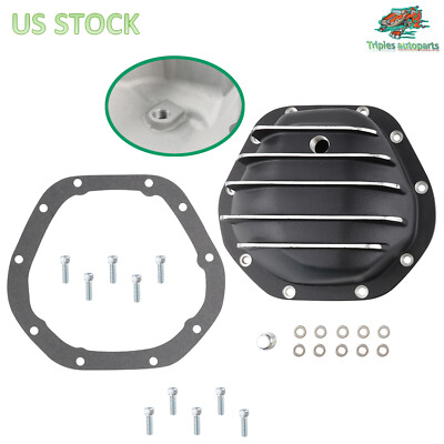 Black For Dana 44 10-Bolt Aluminum Rear Differential Cover w/Gasket ...