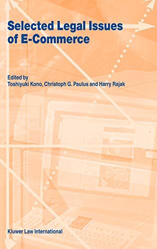 Selected Legal Issues of E-Commerce (Law & Electronic Commerce), Kono ...
