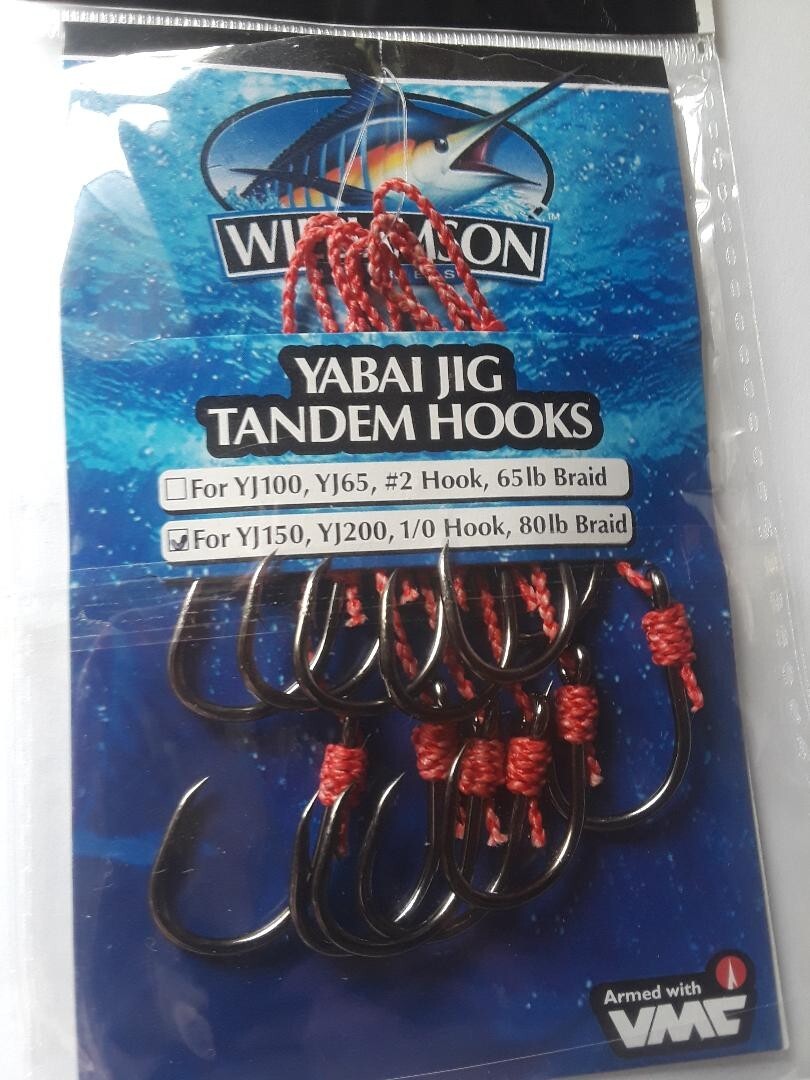 Williamson Lures Yabai Jig Tandem Hooks - Size 1/0 Hooks - 6 Tandum ...