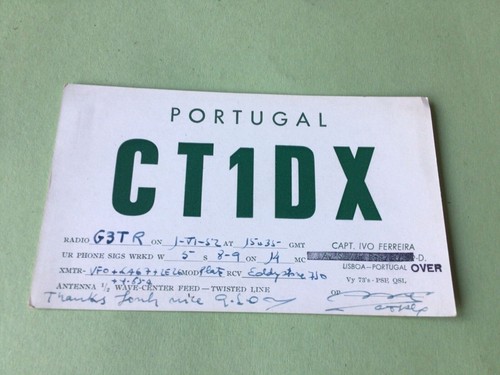 Vintage QSL Radio communication card 1952 Portugal Ref 52550 | eBay