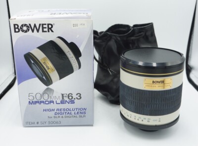 Bower 500mm f/6.3 Mirror Lens T-Mount w/ Caps, Pouch, Box #153 | eBay
