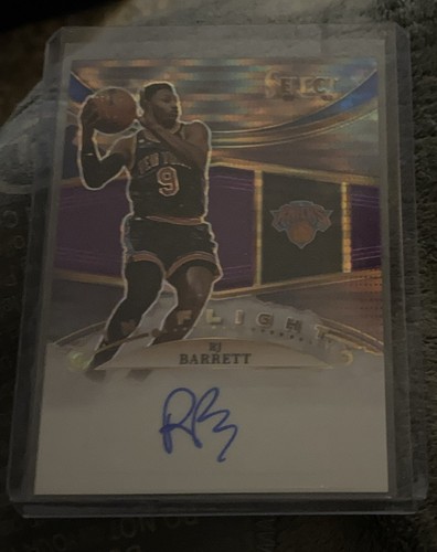 RJ Barrett Auto 2022-23 Panini Select In Flight -Neon Purple Pulsar /15 ...