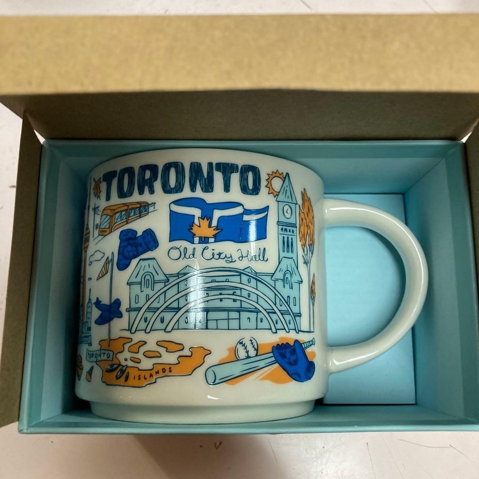 Starbucks Toronto Mug Blue Ceramic Cityscape Yonge Dundas | eBay