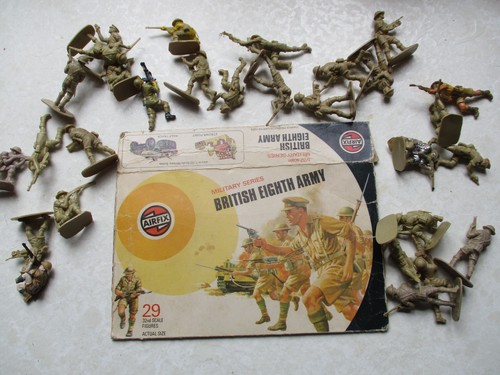 1973 AIRFIX SOLDIERS 132 1/32 SCALE WW2 british 8th ARMY target BOX ...