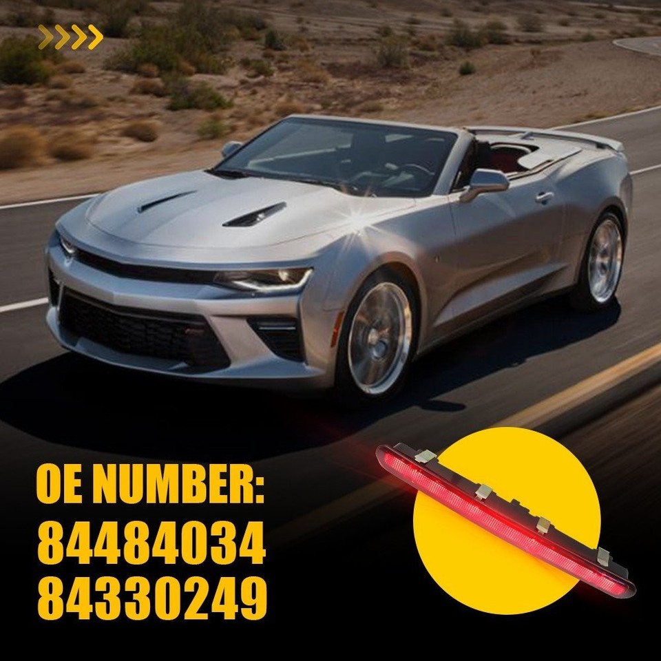 LED 3RD Third Brake Light Red Lens 2X Fits 2016-2024 Chevy Camaro Coupe ...