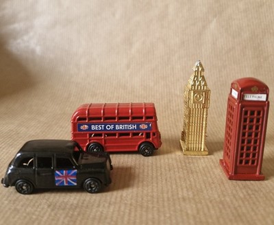 London Metal Small Models London Bus, Taxi/Black Cab, Big Ben, Phone ...