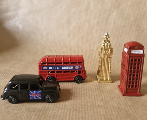 London Metal Small Models London Bus, Taxi/Black Cab, Big Ben, Phone ...