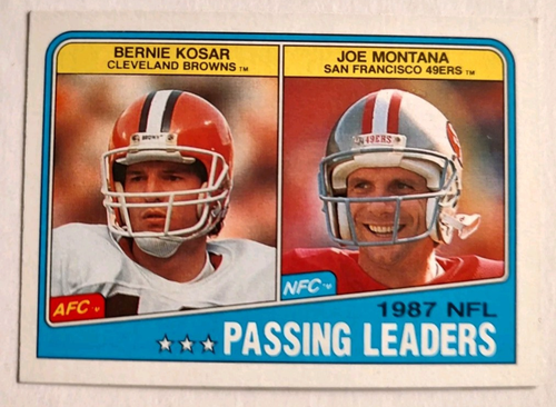 1988 Joe Montana & Bernie Kosar 1987 NFL Passing Leaders # 215 | eBay