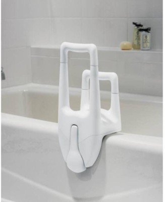Bathtub Grab Bar Locking Dual Tub Grip White Assist-Bar Clamp ADA ...