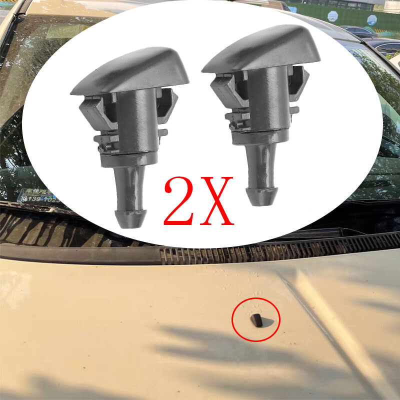 2X Wipe Washer Nozzle Jet For Hyundai Elantra i20 i30 i40 Kia Carens ...