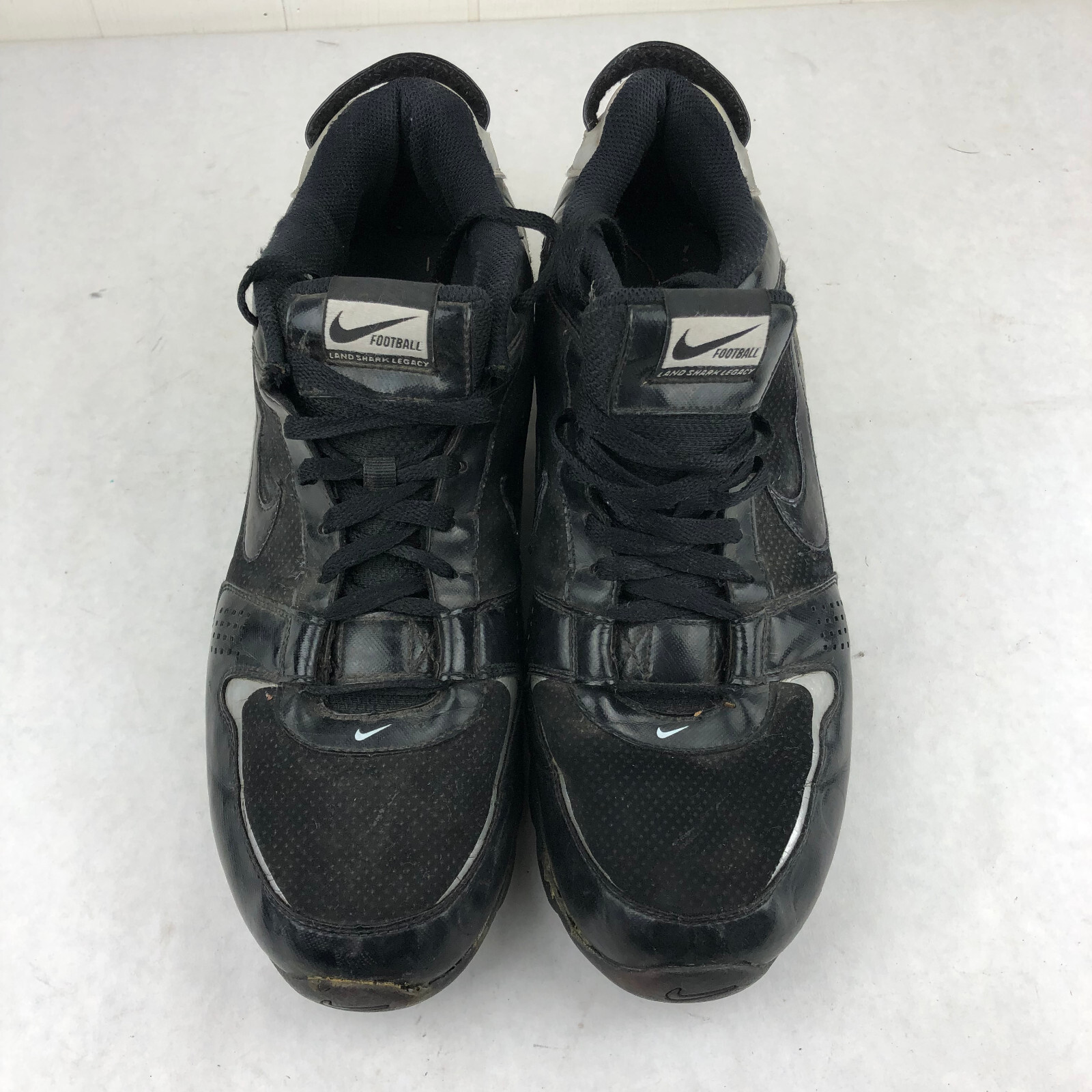 Nike Football Land Shark Legacy Spike Cleat Black Leather Sport Shoe ...