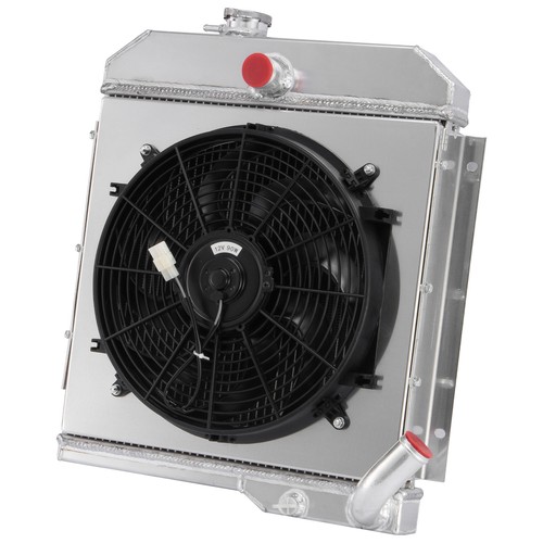 3-Row Aluminum Radiator+Shroud Fan Fit 1965-71 68 Jeep CJ5 Base Buick 3 ...