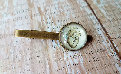 18 mm Vintage style Anatomical Heart tie clip ,Vintage look | eBay