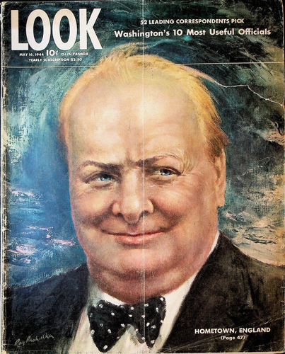 Look Magazine May 16 1944 WWII Winston Churchill Gary Cooper Frank ...