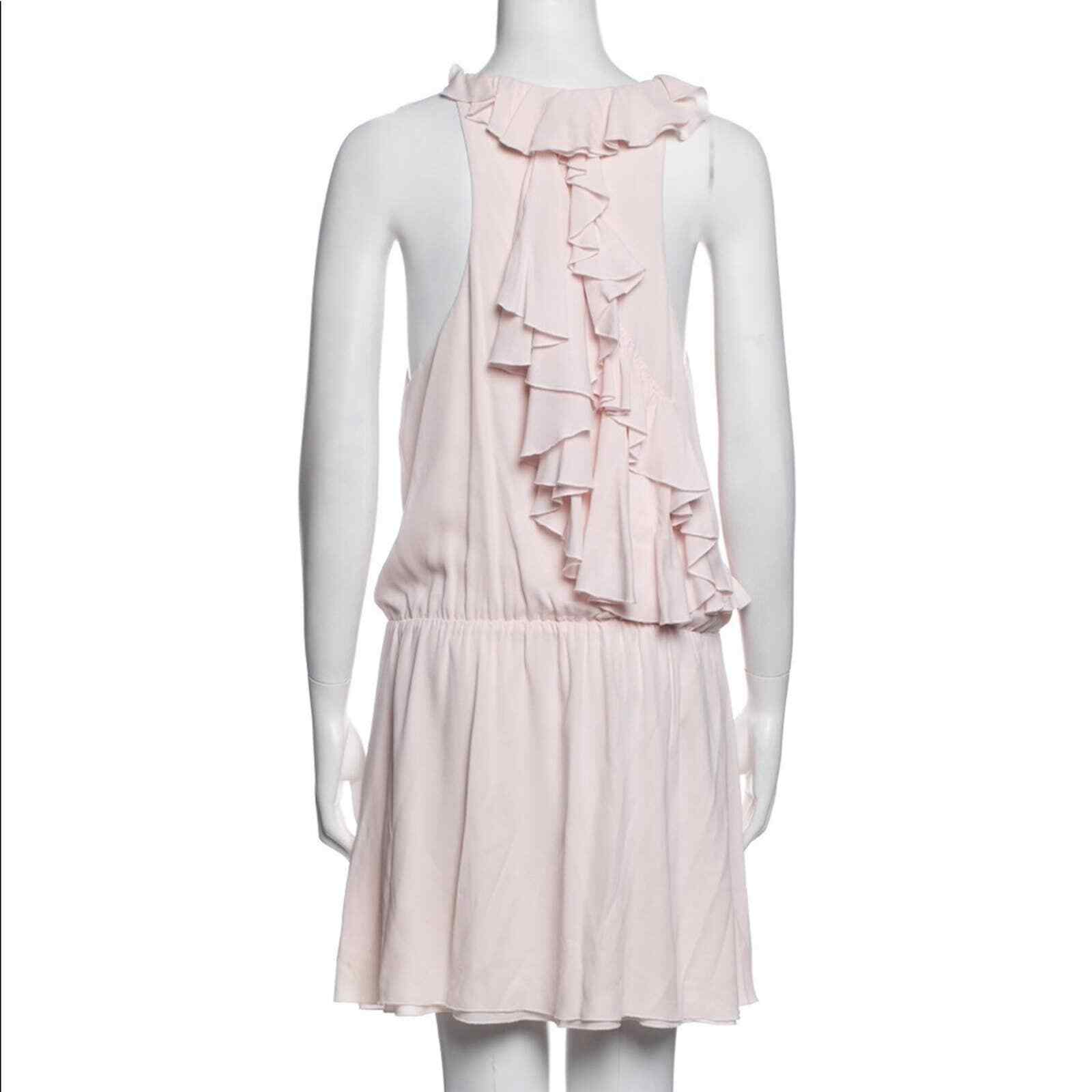 Alice + Olivia Tent Scoop Neck Light Pink Ruffle Dress - Gem