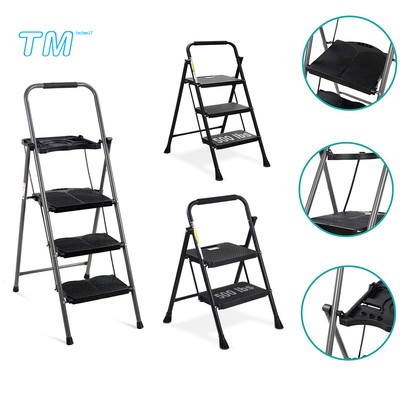 Portable Folding Step Stool w/ Utility Tray Wide Anti-Slip Pedal Sturdy ...