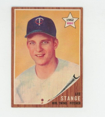 Lee Stange 1962 Topps Baseball Rookie Minnesota Twins #321 NM Centered ...