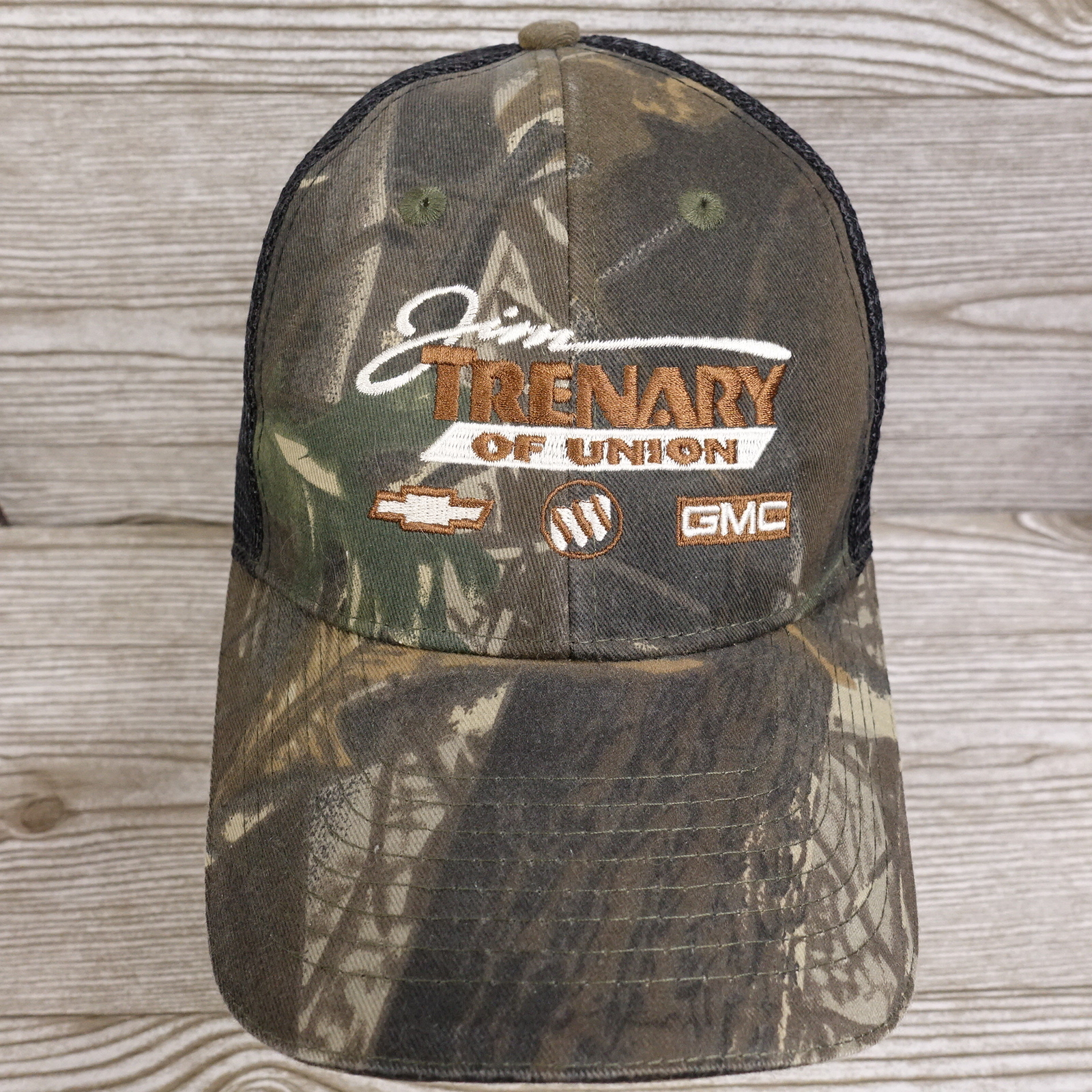 JIM TRENARY OF UNION MO GMC CHEVY DEALERSHIP CAMO MESH BASEBALL HAT CAP ...