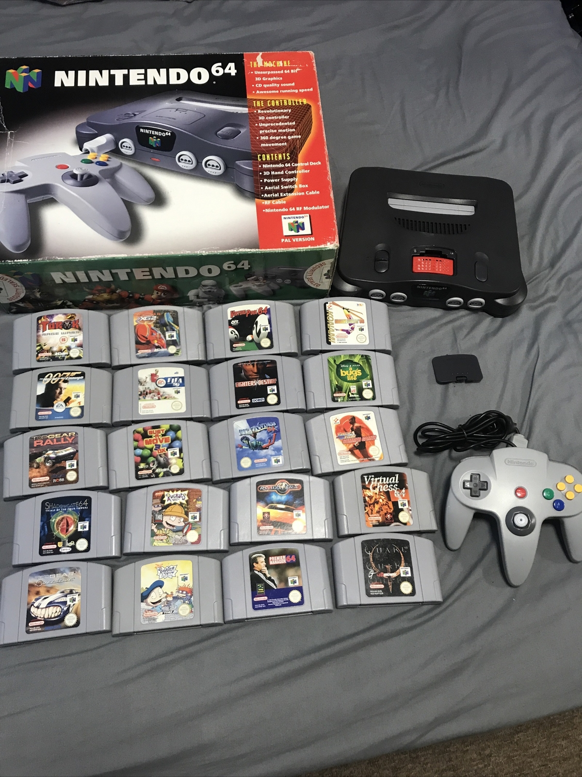 Nintendo 64 Black Console (PAL) Bundle With 20 Games And Expansion Pak ...