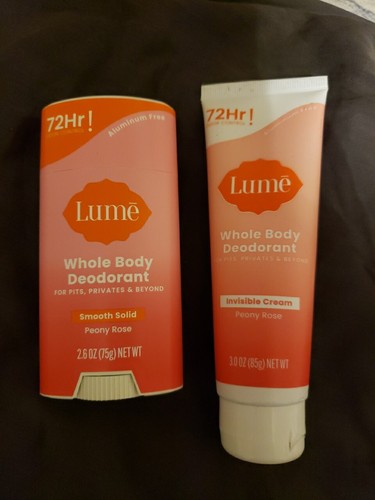 Lume Smooth Solid Deodorant Stick & Invisible Cream Set - Peony Rose ...