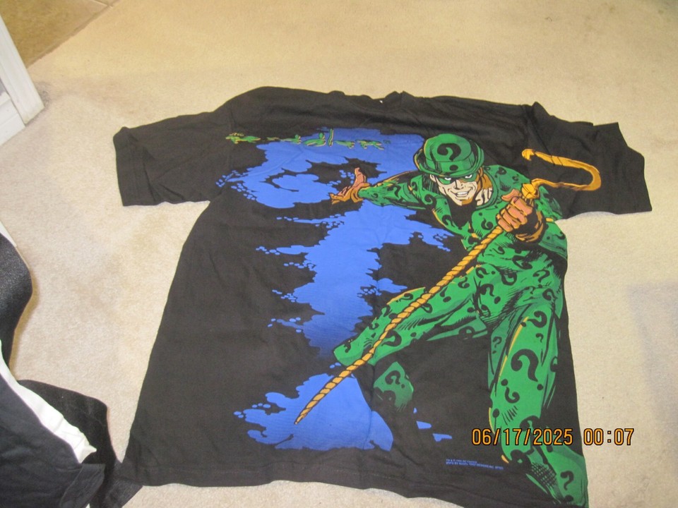 Vintage The Riddler T-Shirt Size XL Batman 1995 90s DC Comics 24x31.5 ...
