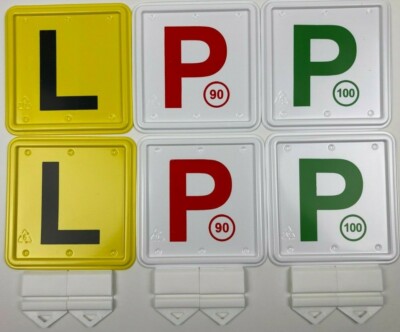 24 PCs All-In-One Combo Pack Plastic L Plate Red P & Green P Plates W ...