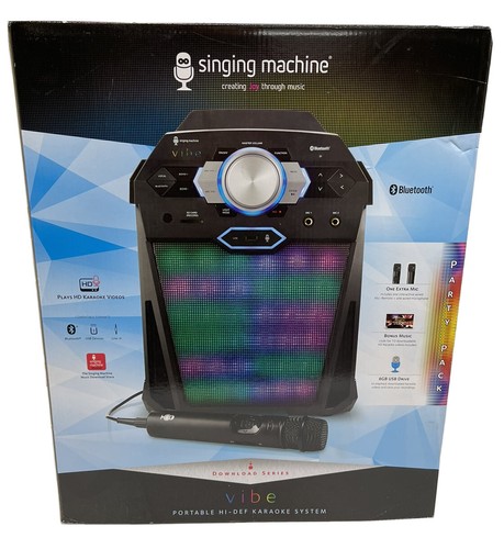 Singing Machine Bluetooth Portable Hi-Def Karaoke Machine VIBE SDL366 ...