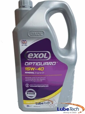 EXOL OPTIGAURD 15W40 DIESEL ENGINE OIL 5 L HIGH QUALITY ACEA A3,B4, E2 ...