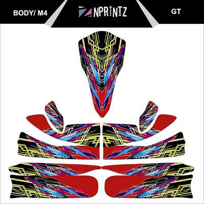 M4 GT STYLE FULL KART STICKER KIT - KARTING - OTK - EVK-CADET-ROOKIE ...