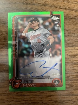2025 Topps Chrome Green Coby Mayo Rookie On card Auto /99 | eBay
