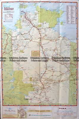 Antique Map 236-016 Northern Territory road map c.1950's | eBay