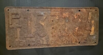 Vintage 1937 CALIFORNIA TRAILER License Plate PT 137124 | eBay