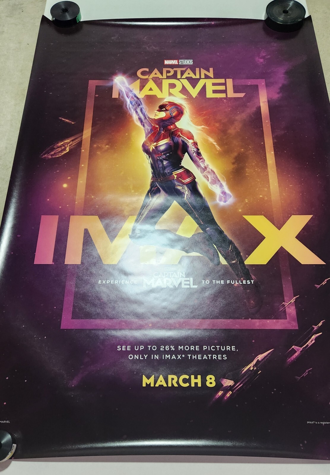 Captain Marvel IMAX Bus Shelter Double Sided Poster 4x6 Rare Brie ...