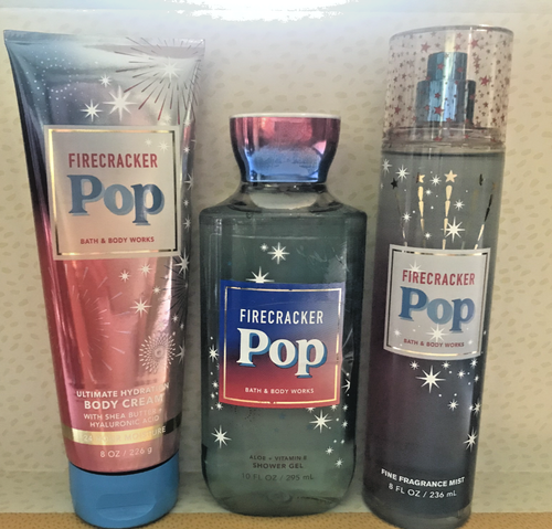 FIRECRACKER POP FRGRANCE MIST CREAM SHOWER GEL GIFT WRAP SET BATH BODY WORKS X3 | eBay