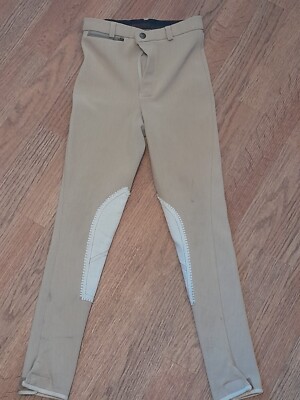 YOUTH KIDS TUFF RIDER EQUESTRIAN HORSE RIDING TAN PULL ON BREECHES ...