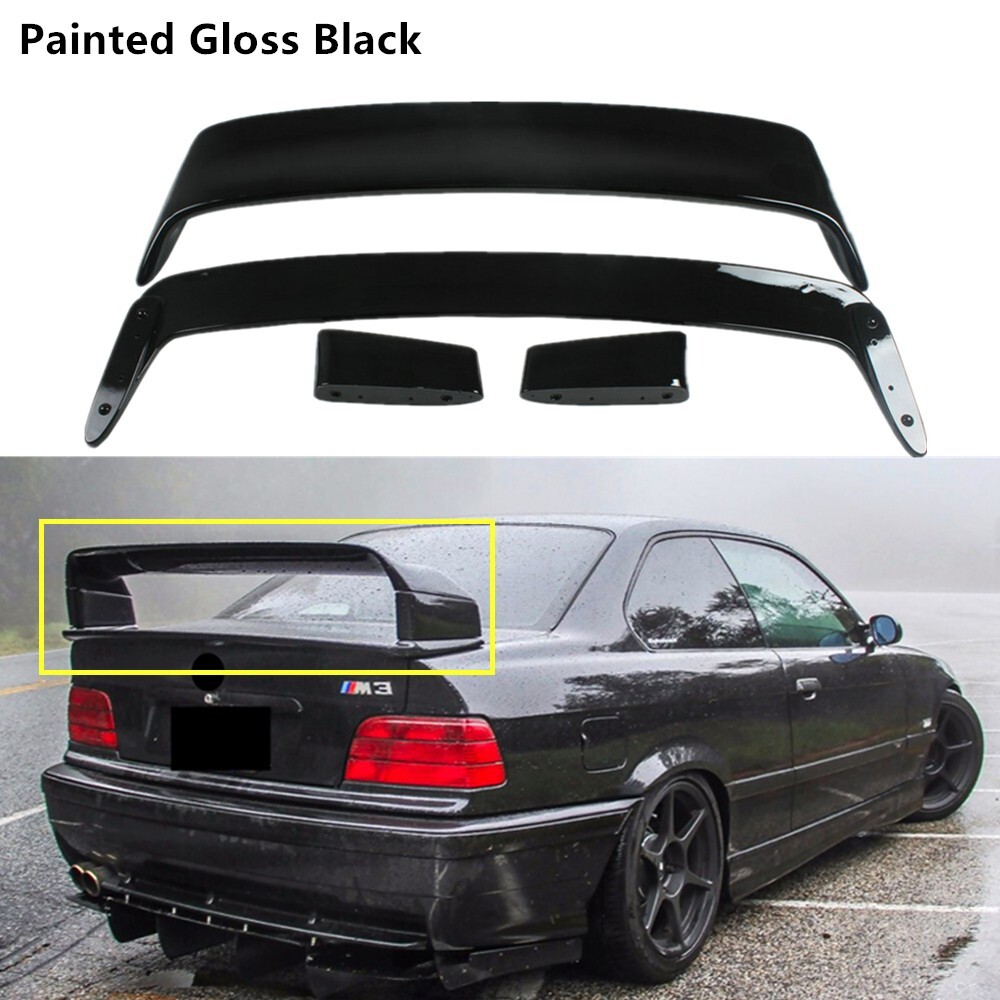 FIT FOR BMW 3 SERIES E36 M3 GT STYLE PAINTED GLOSS BLACK REAR TRUNK ...