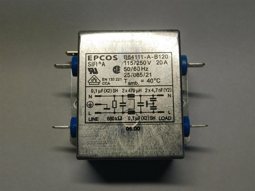 EPCOS B84111-A-B120 115/250V 20A 2-Line Power Line Filter SIFI-A | eBay